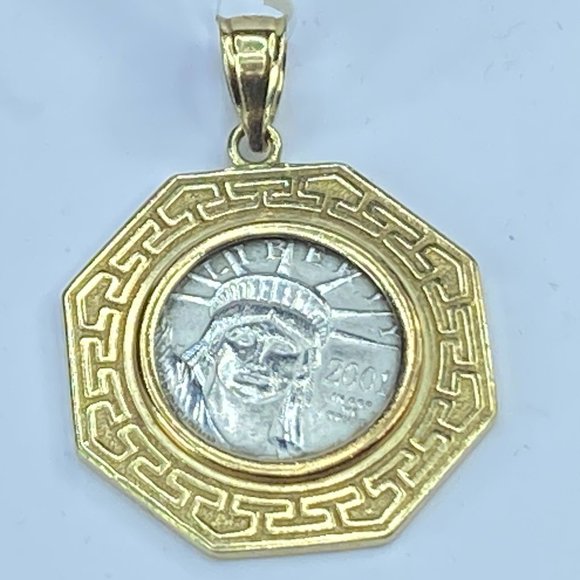 Jewelry | 201 Platinum 110oz 999 American Eagle In 14k Octagon Meander ...